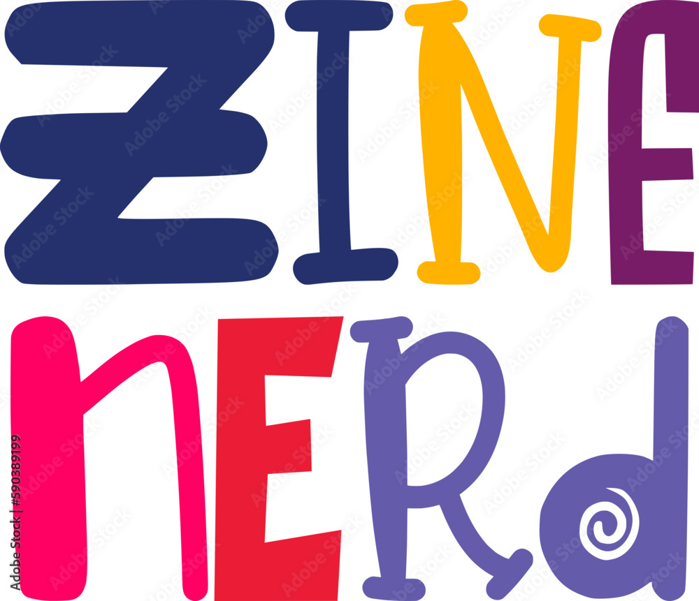 Zine Nerd Hand Lettering Illustration for Brochure, Infographic ...