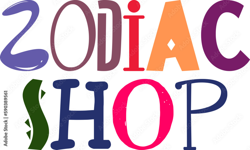 Zodiac Shop Calligraphy Illustration for Logo, Presentation , T-Shirt ...