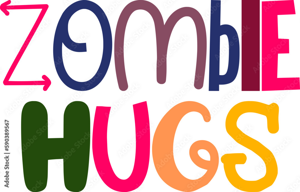 Zombie Hugs Calligraphy Illustration for Mug Design, Newsletter, Flyer ...