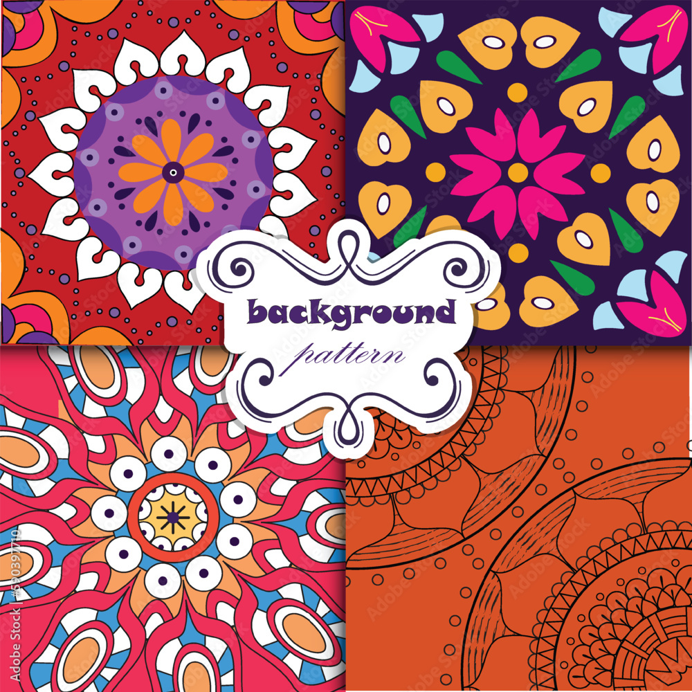 multiple square box pattern fabric design and background. vintage ...