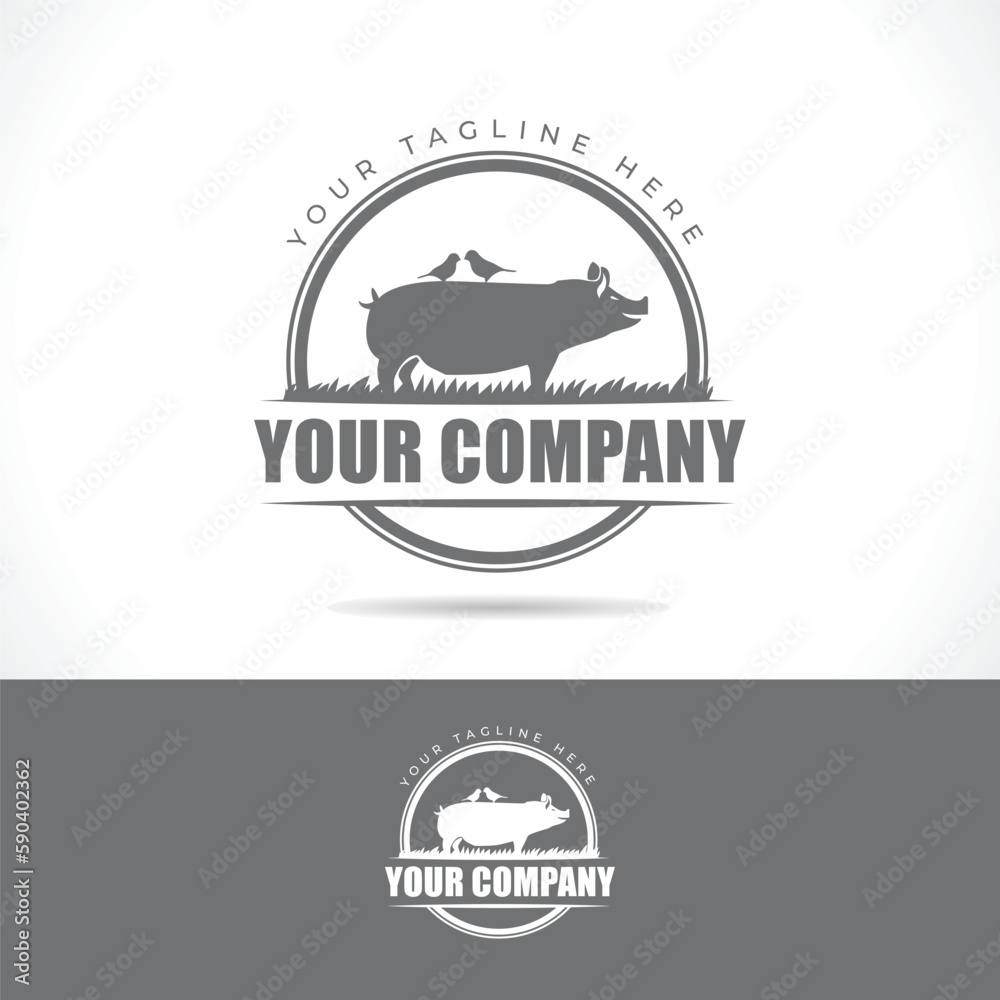 Pig Logo Design Pig Logo Vector Pig Chef Logo Stock Vector | Adobe Stock