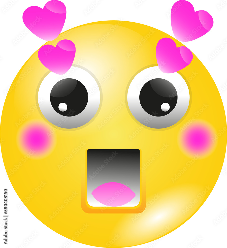 cute emoticon sticker on transparent background Stock Illustration ...