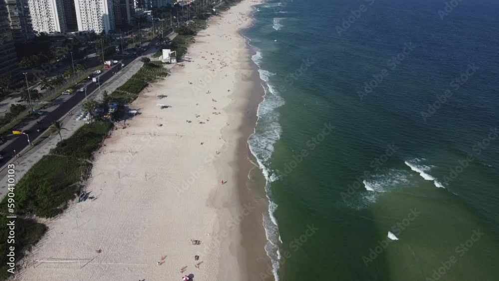 Praia Barra da Tijuca Rio de Janeiro Brasil Ondas Areia Mar Oceano ...