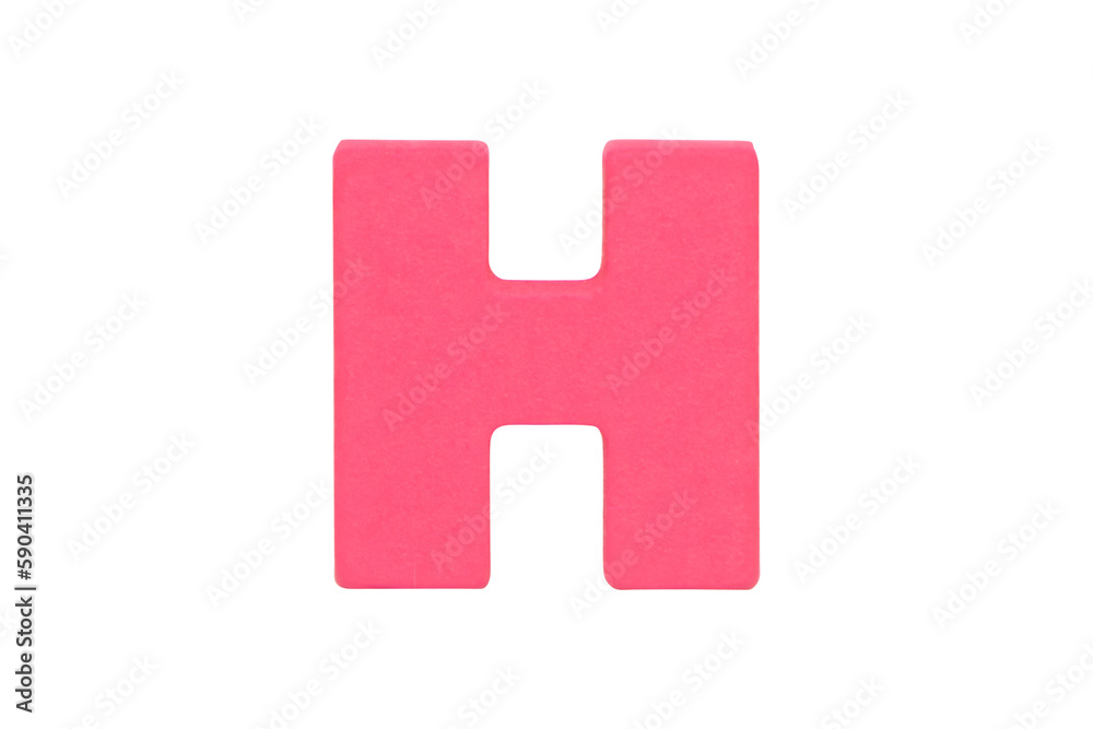 English alphabet letter uppercase "H" Isolated on cutout PNG. Wooden ...
