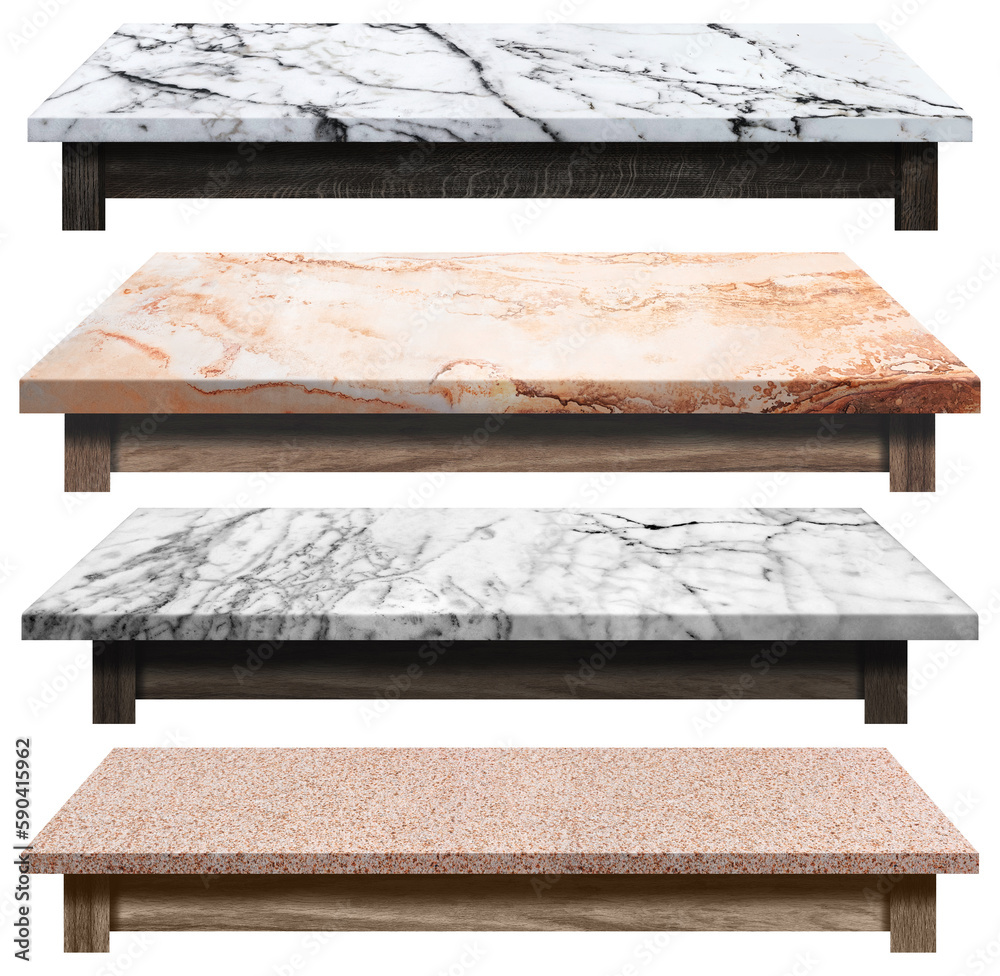 set of stone table top on transparent background Stock Photo | Adobe Stock