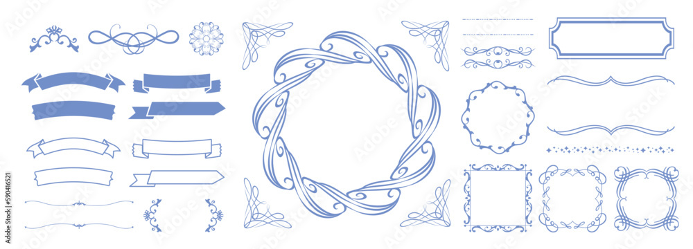 Pastel blue frame design material. antique decoration Stock Vector ...