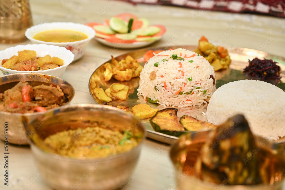 Bengali food thali in kolkata. bengali thali for puja and Pailaboishakh ...