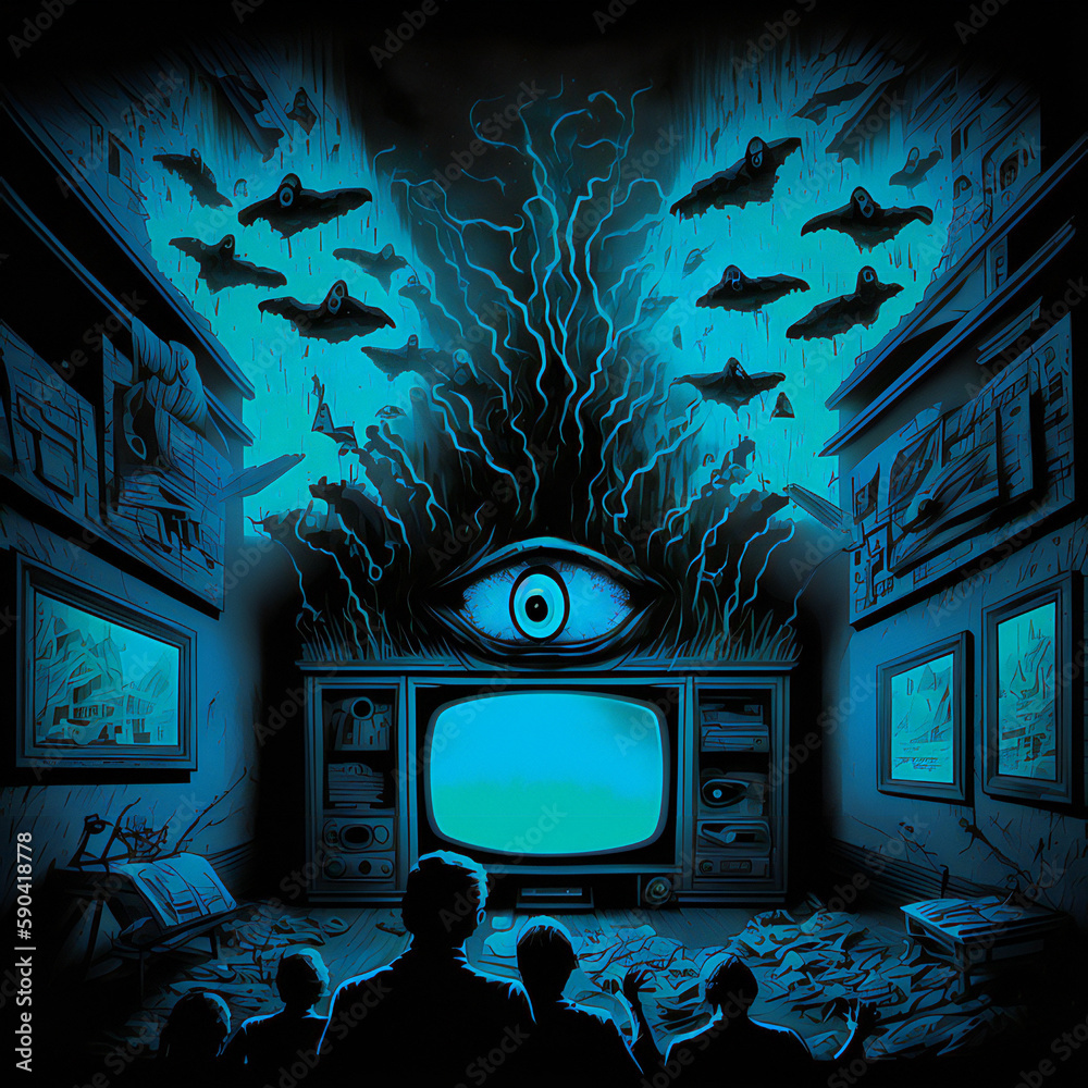 80s scary movie poster created with Generative AI technology Stock ...