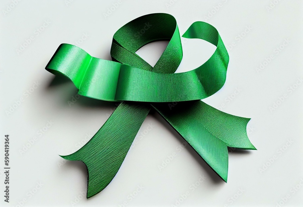 Green ribbon for gallbladder and bile duct cancer awareness month in ...
