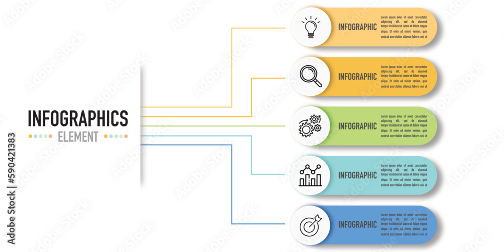 Infographic business template or element as a vector including 5 step ...
