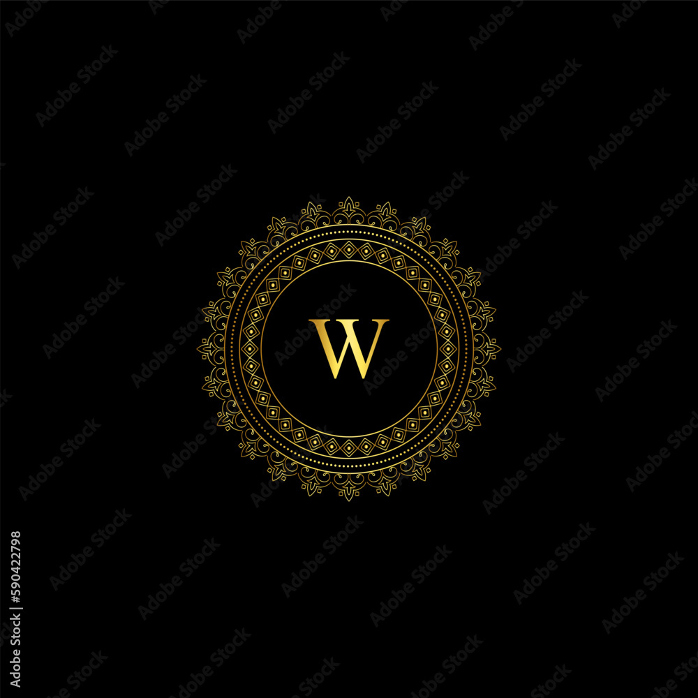 W Luxury Letter Initial with Crown logo Vector, Great Luxury Logo ...