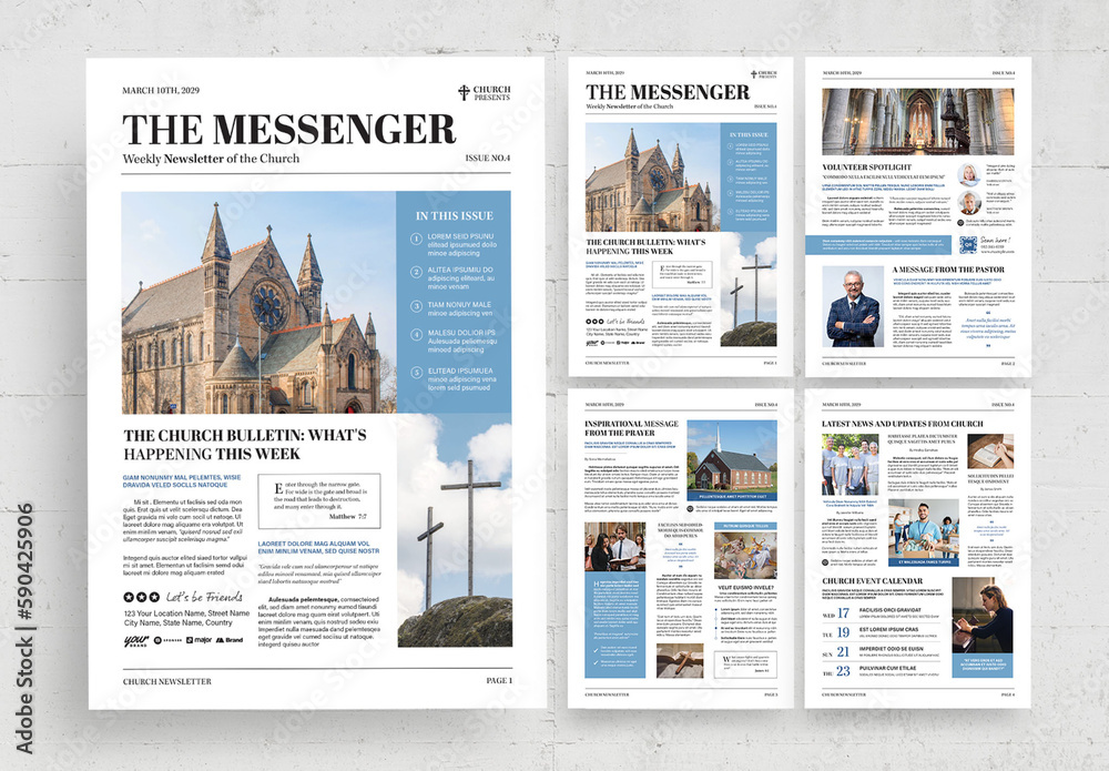 Church Newsletter Template Stock Template | Adobe Stock