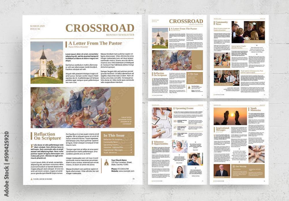 Church Newsletter Template Stock Template | Adobe Stock
