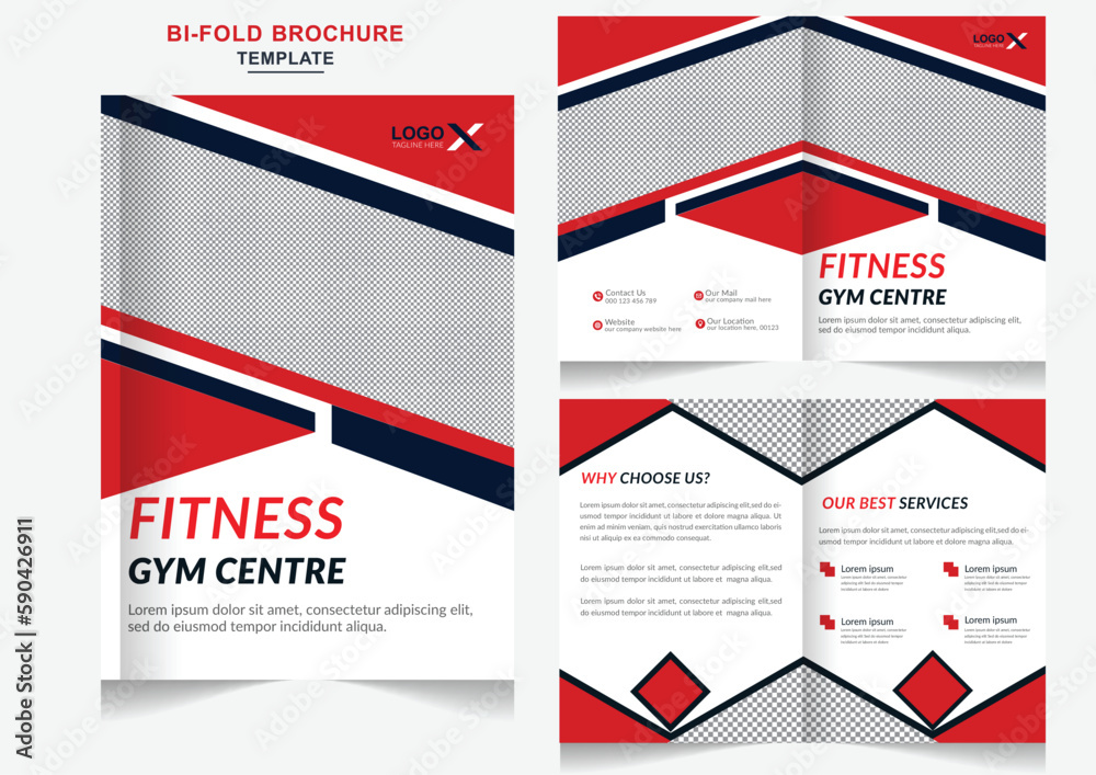 New Fitness first gym Bi-Fold Brochure design and creative bifold ...
