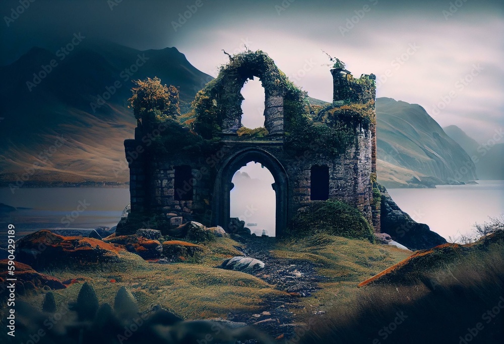 Explore imaginative Scottish castles and ruins in dreamy surrealism ...