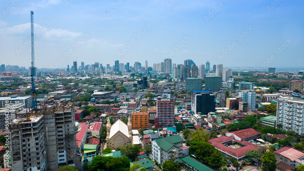 Poster Manila, Philippines - The cityscape and skyline of Manila south ...