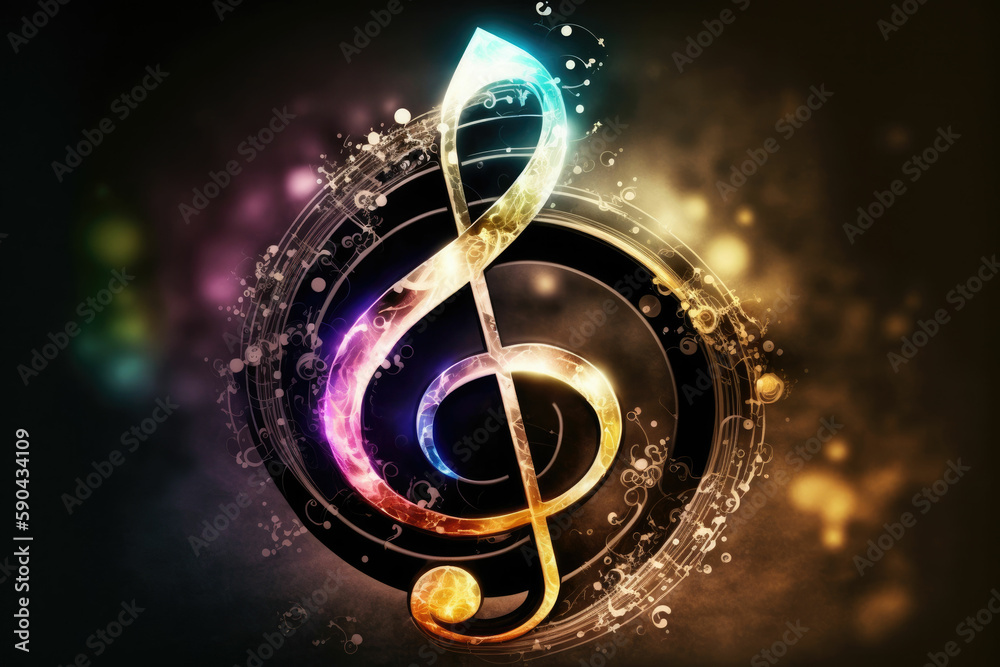 Musical note staff treble clef notes musician concept, music and sound ...