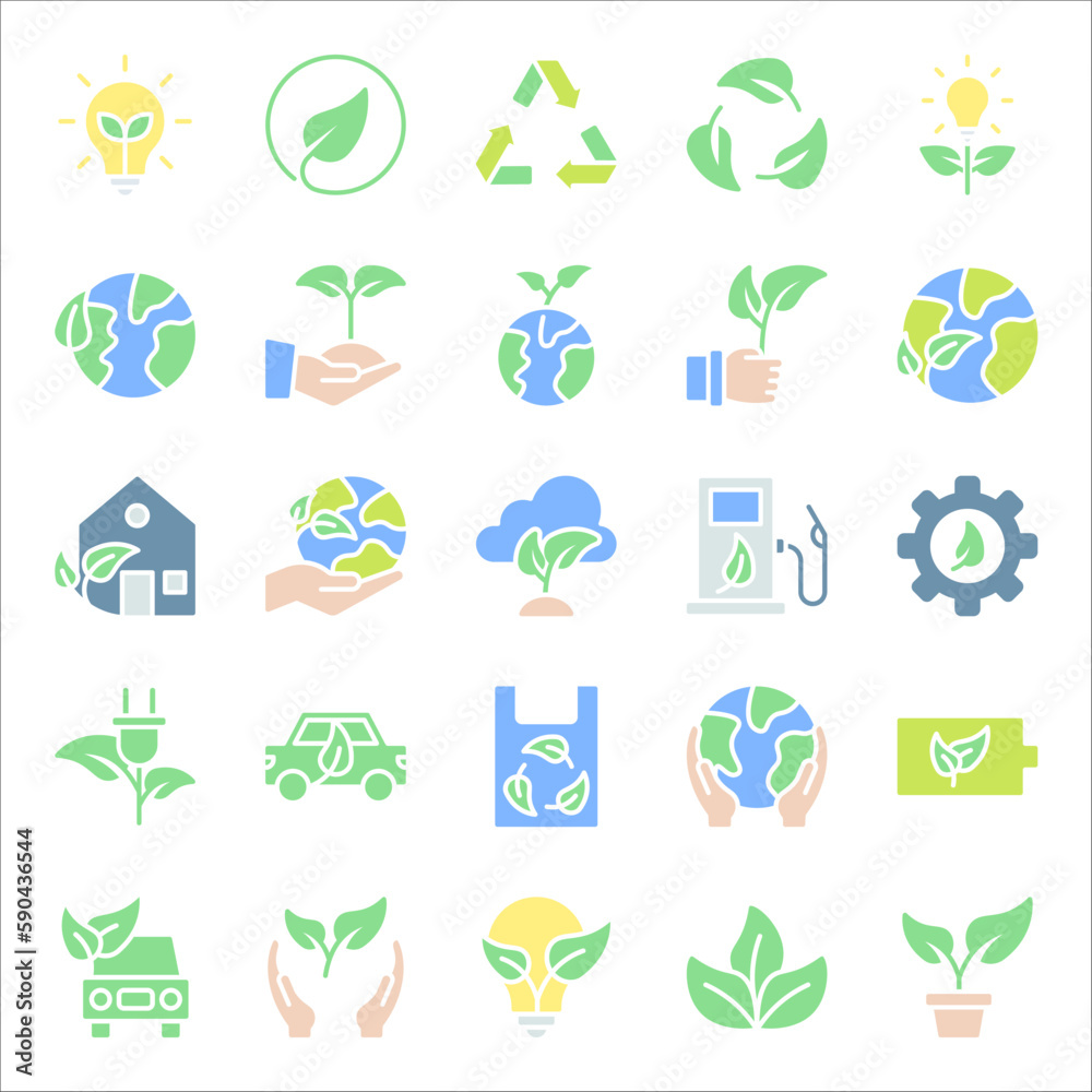 Eco friendly related thin line icon set. Linear ecology icons ...