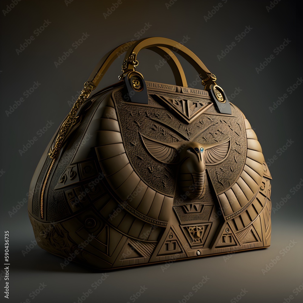 a louis vuitton leather handbag inspired by ancient egypt4 a 3D render ...