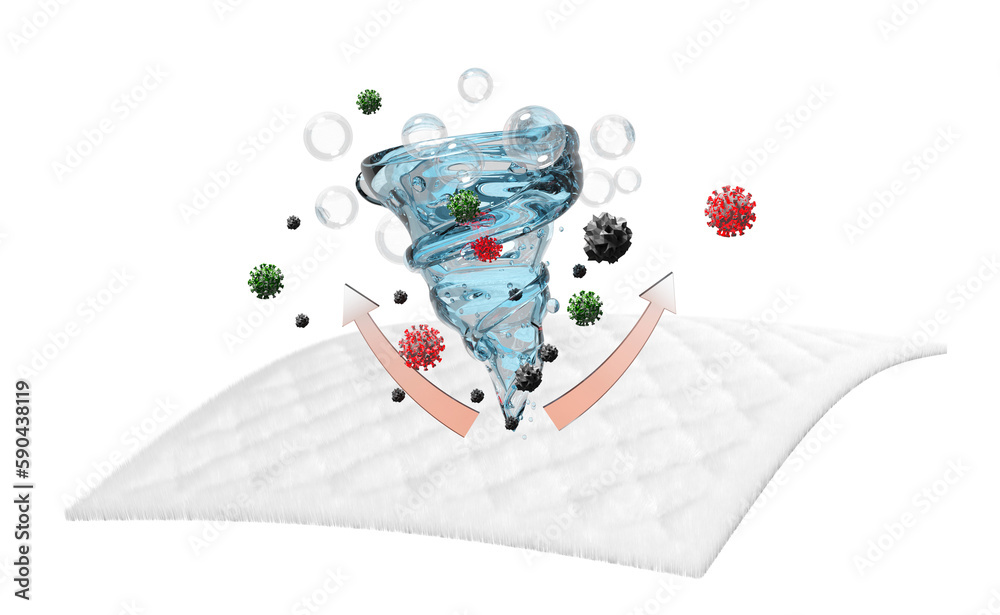 3d advertising illustration clean with washing powder, show washing ...