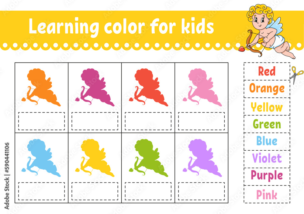 Learning color for kids. Education developing worksheet. Activity page ...