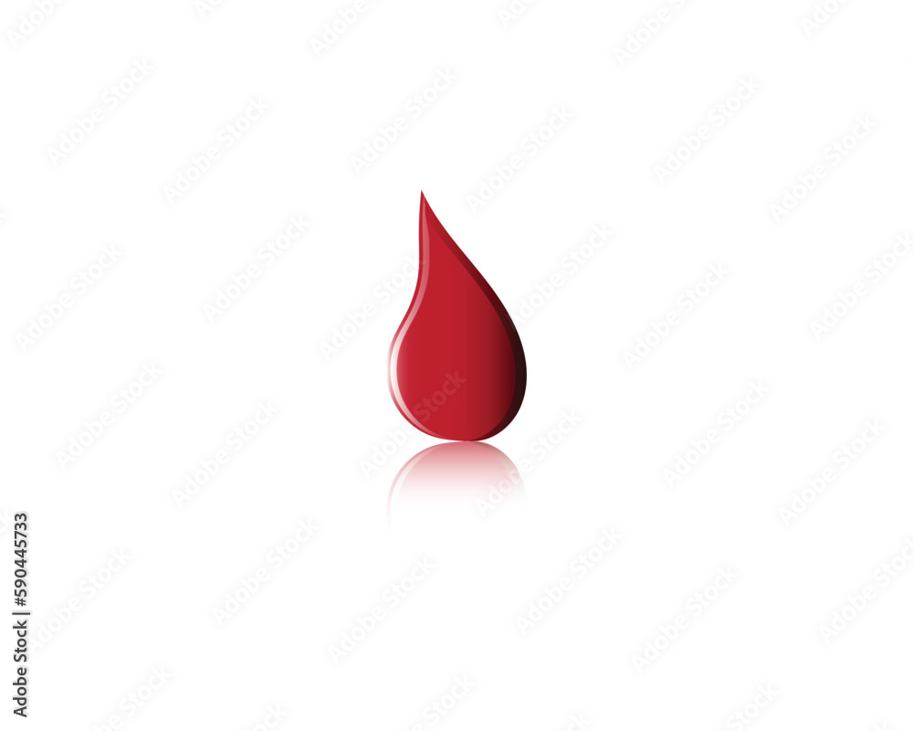 vector design of a cartoon illustration of a dark red blood drop ...