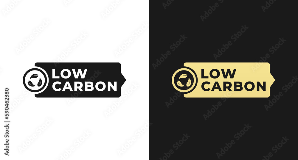 Low Carbon Label or Low Carbon Mark Vector Isolated in Flat Style. Best ...