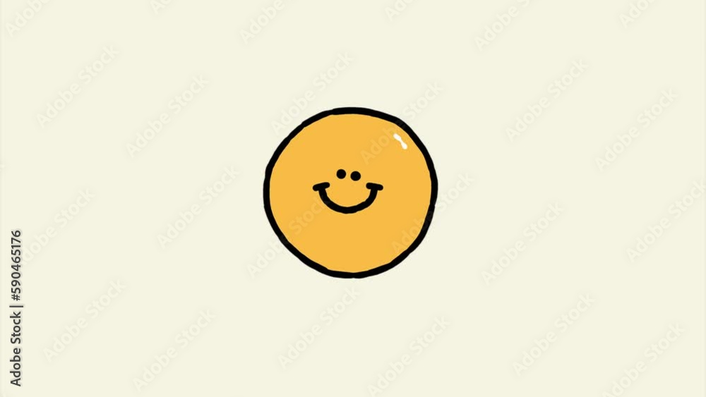 Smiley face with a happy expression splits apart and reveals its sad ...