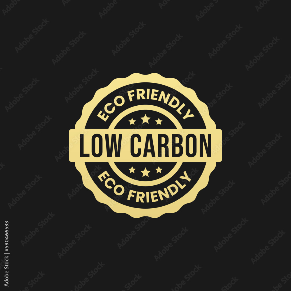 Low Carbon Label or Low Carbon Badge Vector Isolated in Flat Style ...