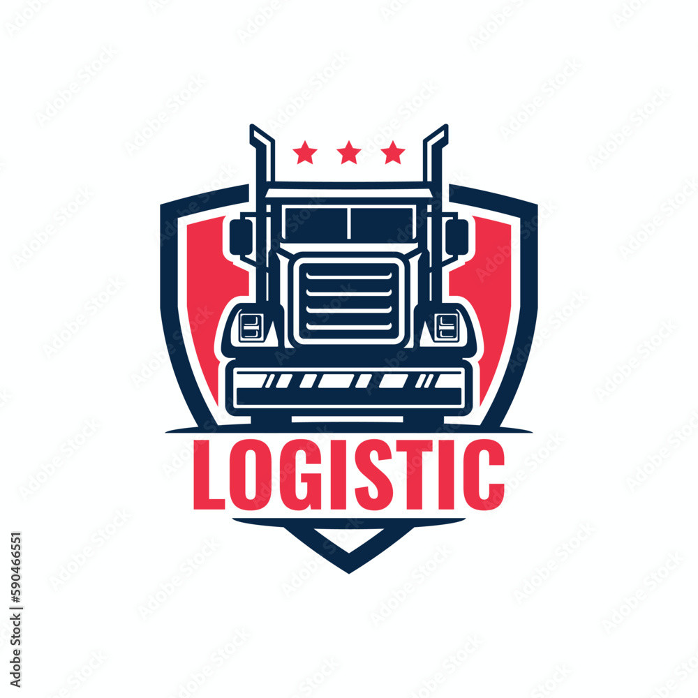 semi truck emblem logo design template Stock Vector | Adobe Stock