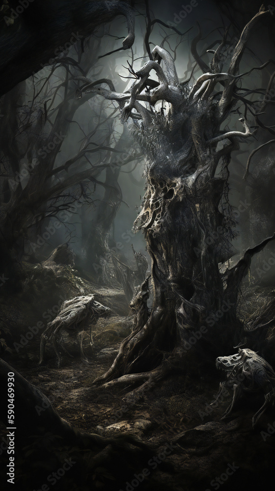 Cursed Woods in 3D - Monstrous Creatures and Gnarled Trees, Intense and ...