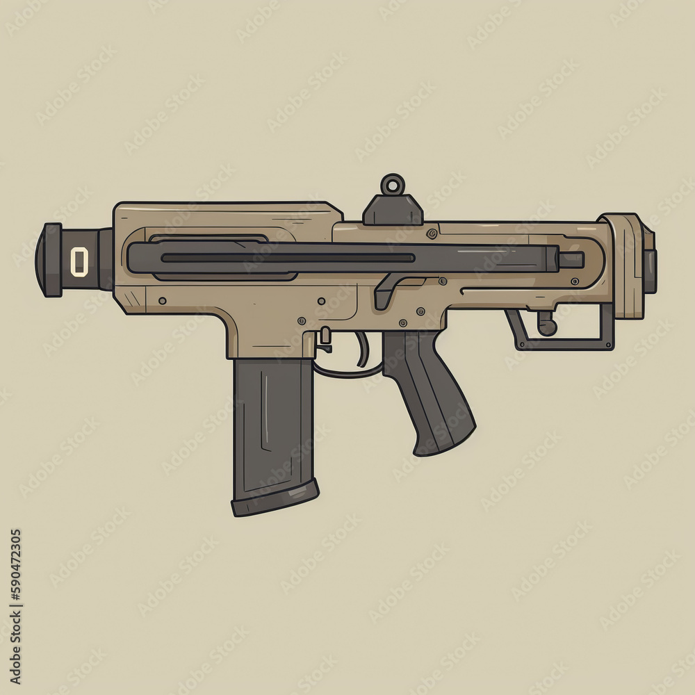 gun, weapon, sketch, art, design, isolated, rifle, military, war ...
