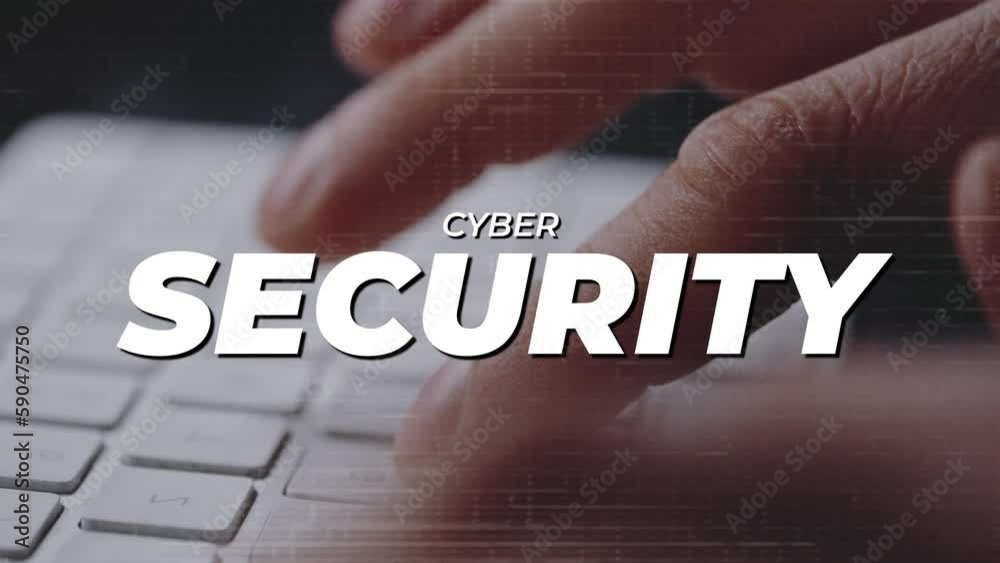 "cyber security" text appears on the hand typing background Stock-Video ...