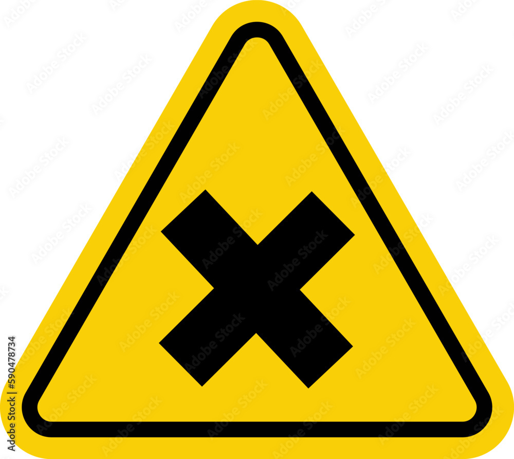 Sign of harmful or irritating substances. Warning sign irritating ...