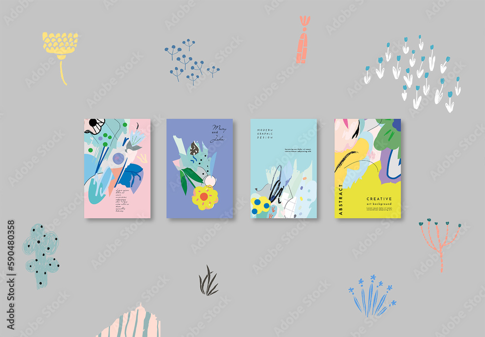 Set of Creative Abstract Cards Layout Stock Template | Adobe Stock