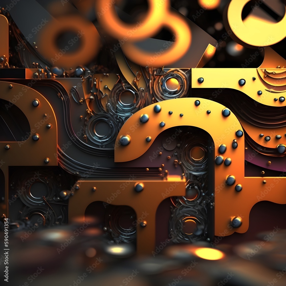 expressionism bronzepunks floating glowing bokeh debris and repetitive ...