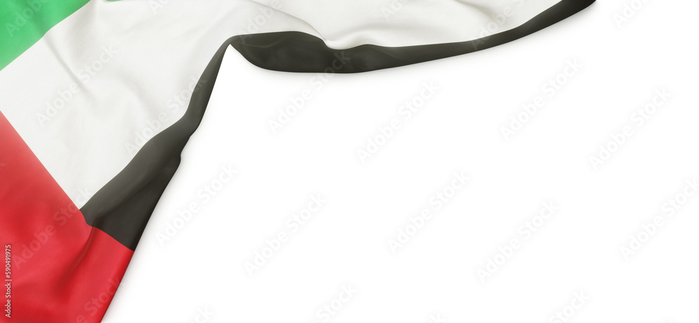 Banner with flag of the United Arab Emirates over transparent ...