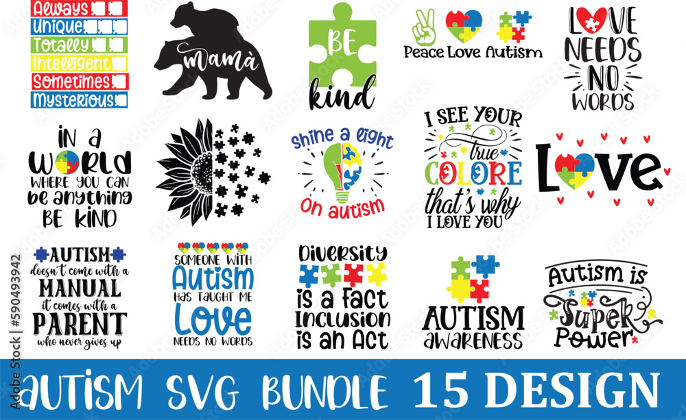 Autism t-shirt design, Autism Svg Design, Hand drew lettering phrase ...