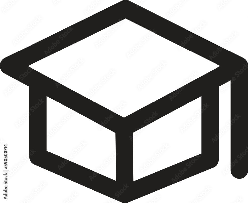 Graduation cap icon. Vector symbol in simple style on white background ...