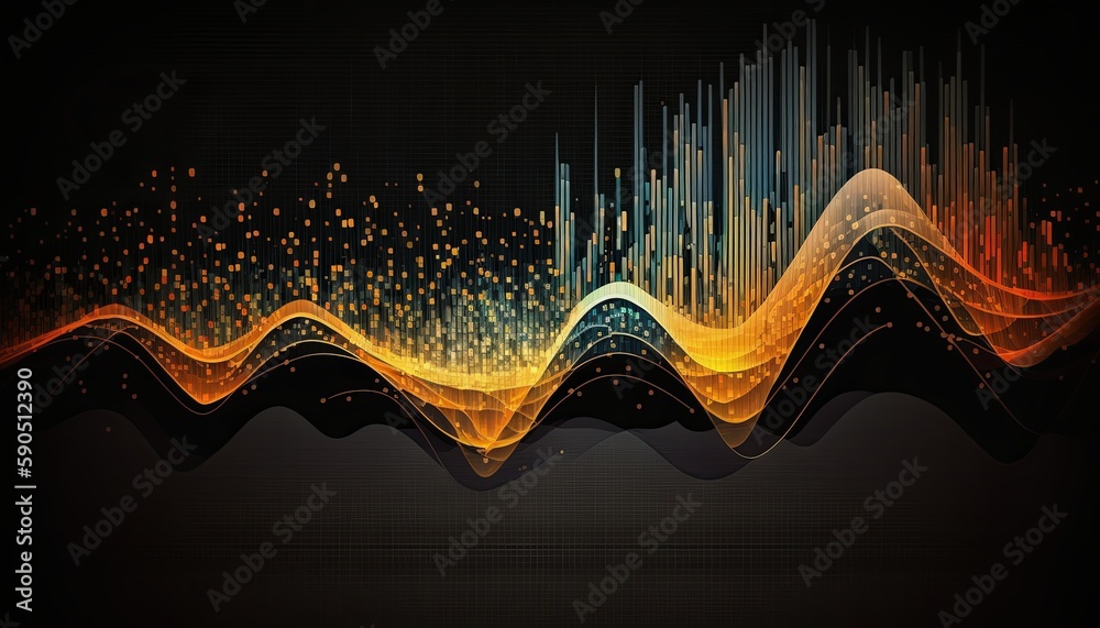 Abstract sound beat wave background, ai generated, Generative AI Stock ...