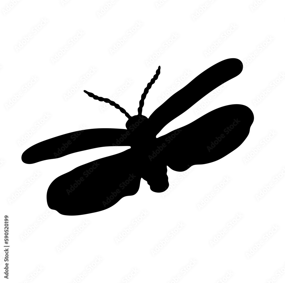 Vector isolated one single flying firefly beetle bug with four wings ...