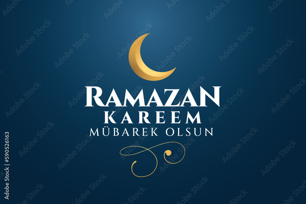Eid al-Fitr Mubarak Islamic Feast Greetings (Turkish: Ramazan ...