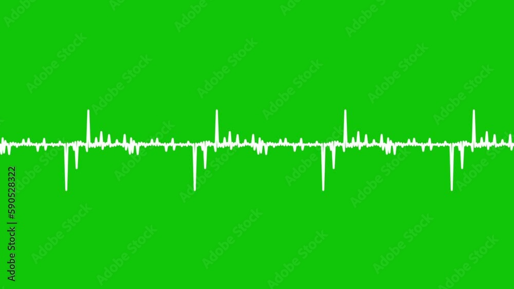 4k abstract music sound wave or audio wavefrom isolated on green screen ...