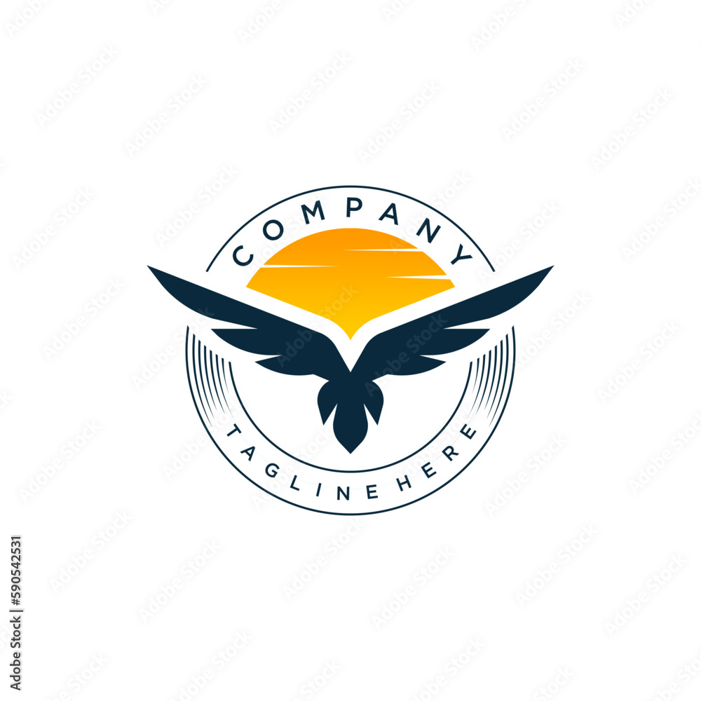 eagle logo design. Simple eagle icon vector concept. Flying eagle ...