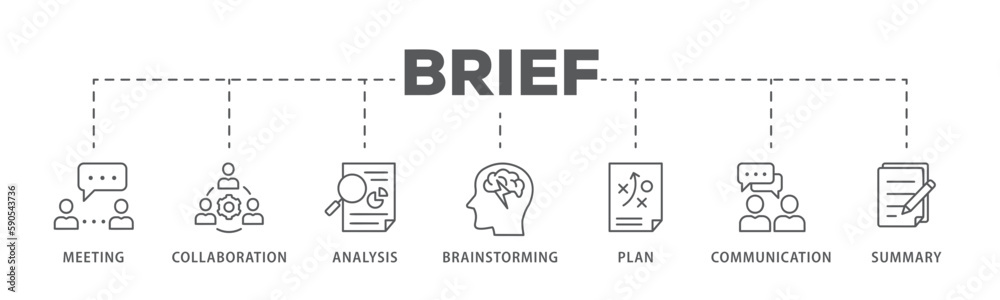 Brief banner web icon vector illustration concept for a briefing of ...