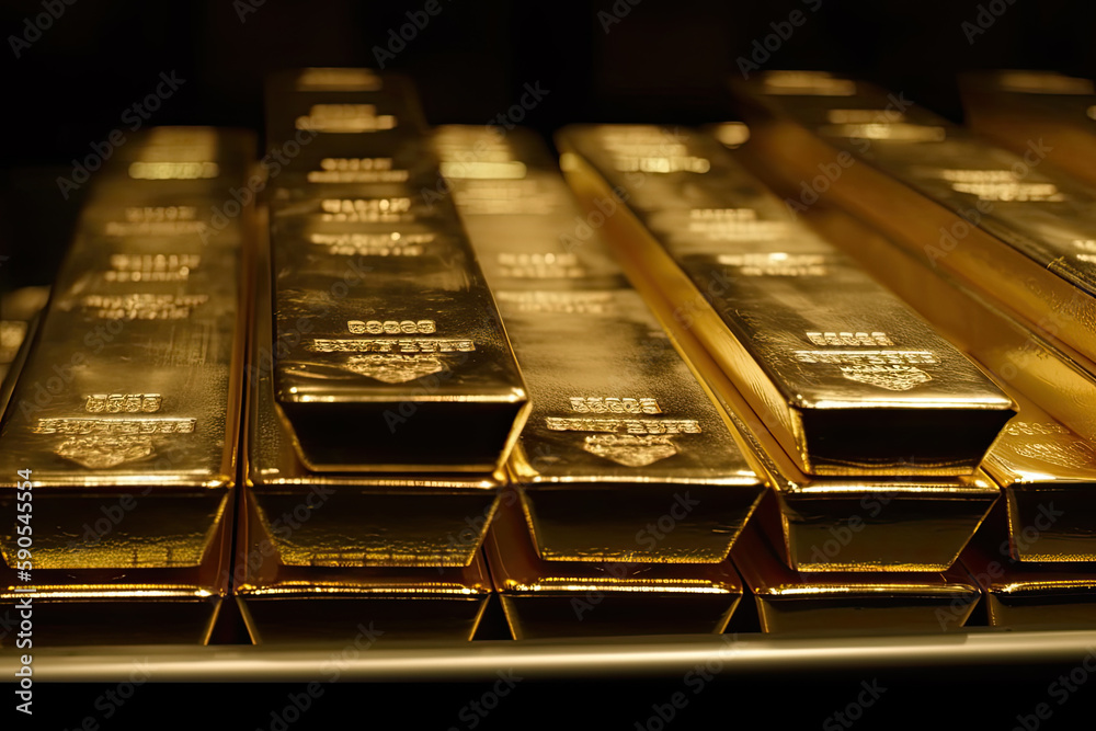 stacked gold bars created with Generative AI technology Stock Illustration | Adobe Stock