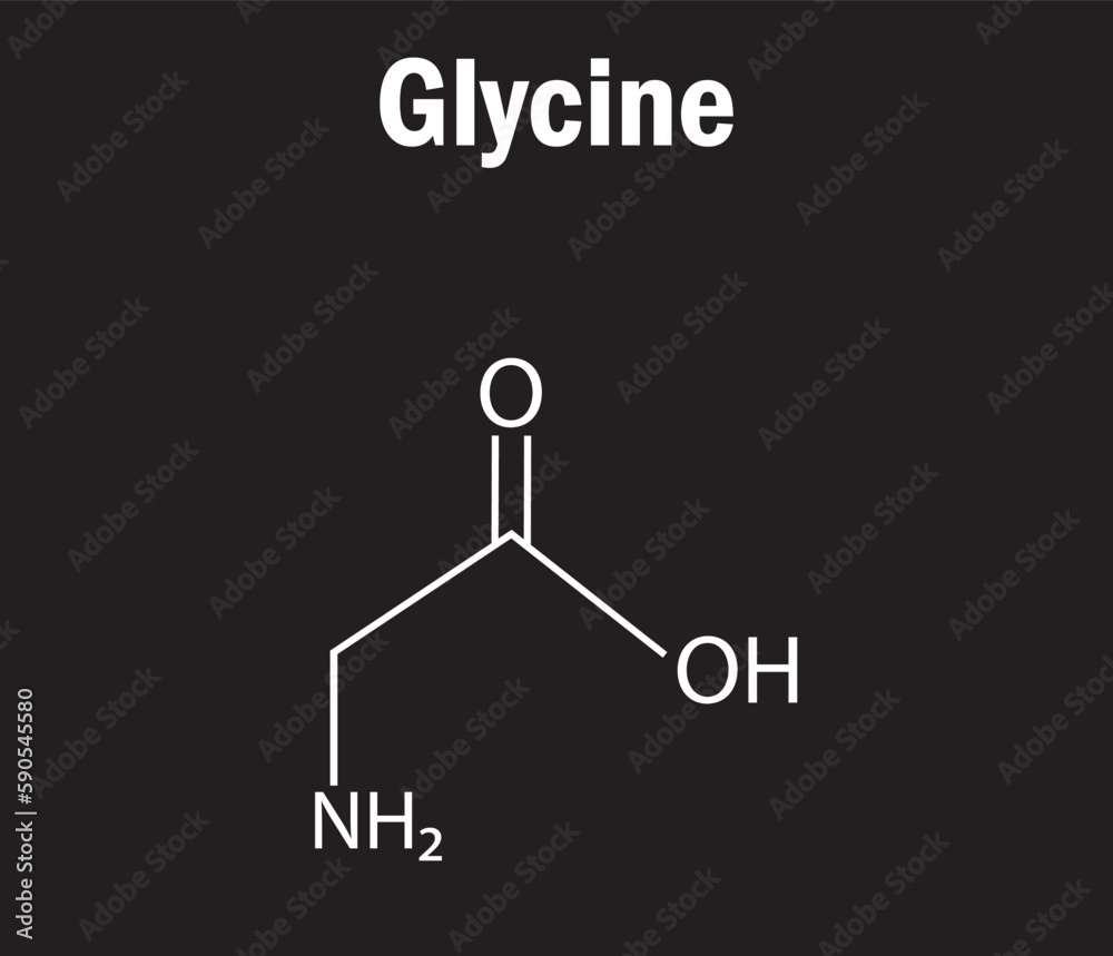 Glycine amino acid formula and structure. Chemical molecular formula of ...