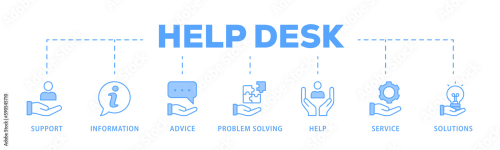 Help desk banner web icon vector illustration concept with icon of ...