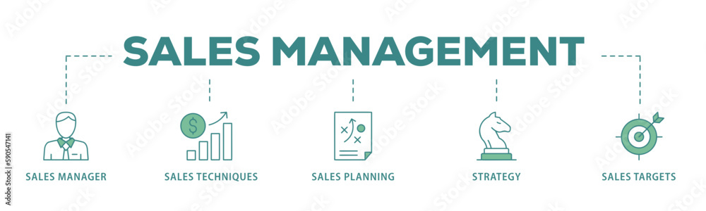 Sales management banner web icon vector illustration concept with icon ...