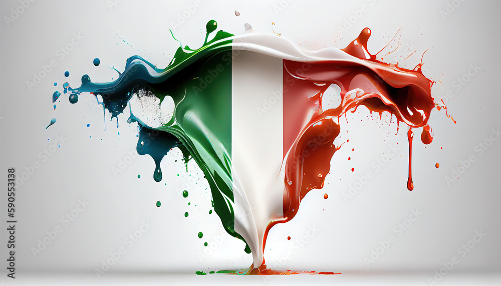 Liquid Paint Colors of Italy Country Flag Dripping and Explosion on ...